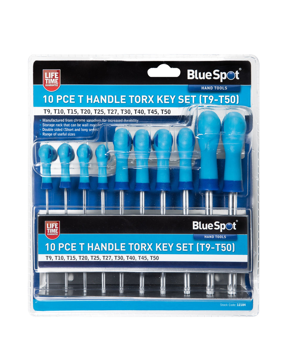 Blue Spot 10 Piece T Handle Torx Key Set (T9-T50) – Just The Job ...