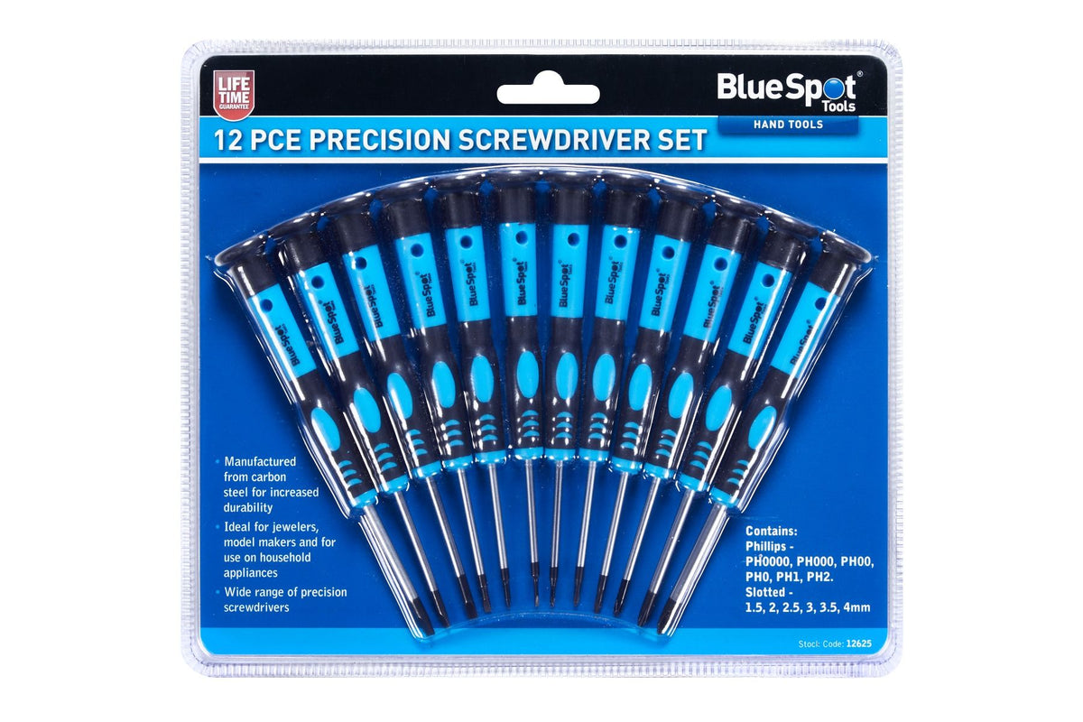 Blue Spot 12 Piece Precision Screwdriver Set – Just The Job Supplies Ltd