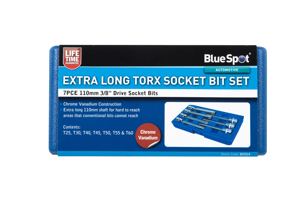 Blue Spot 7 Piece 3/8" Extra Long Torx Socket Bit Set (T25-T60) – Just ...