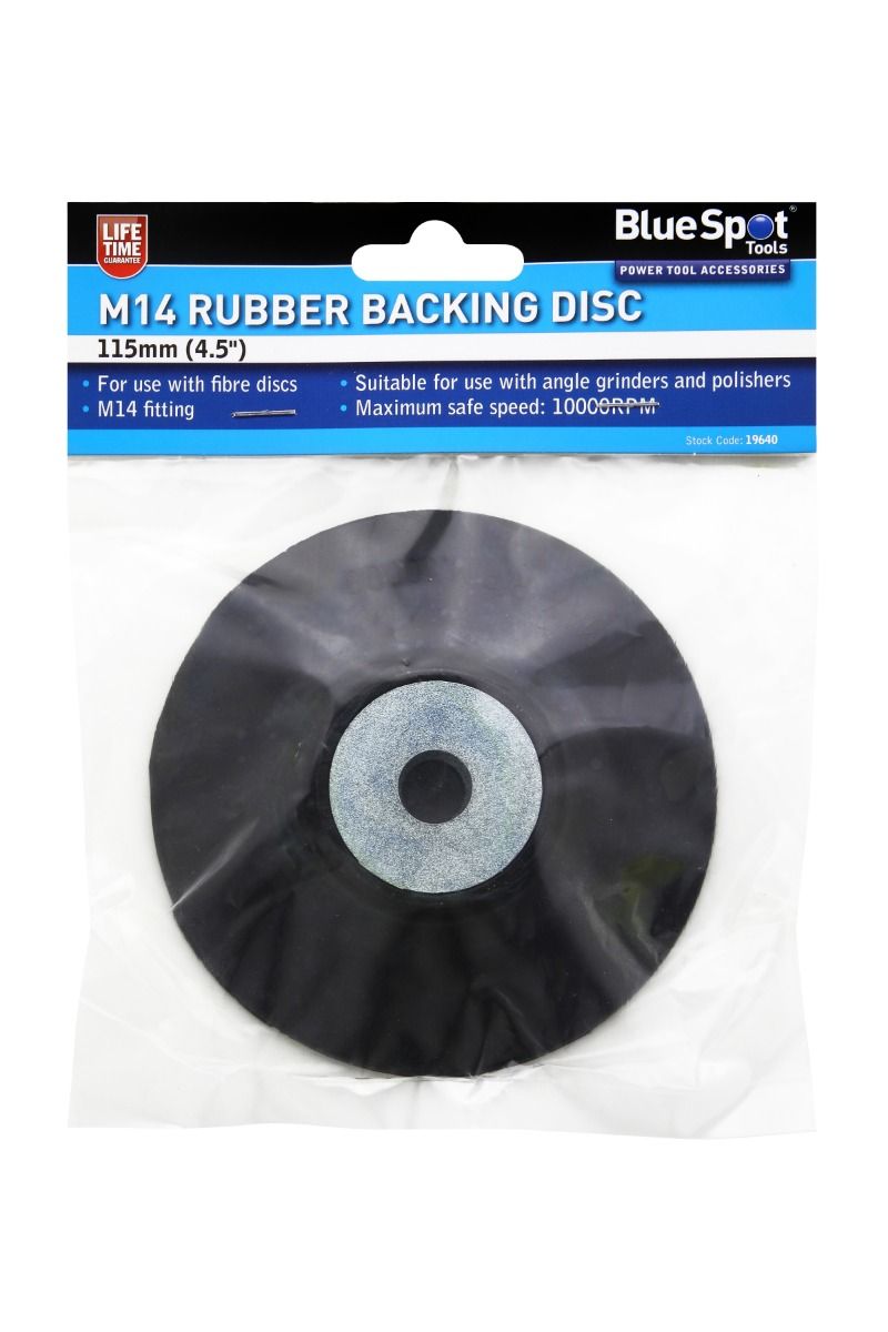 Blue Spot 115mm (4.5") M14 Rubber Backing Disc – Just The Job Supplies Ltd
