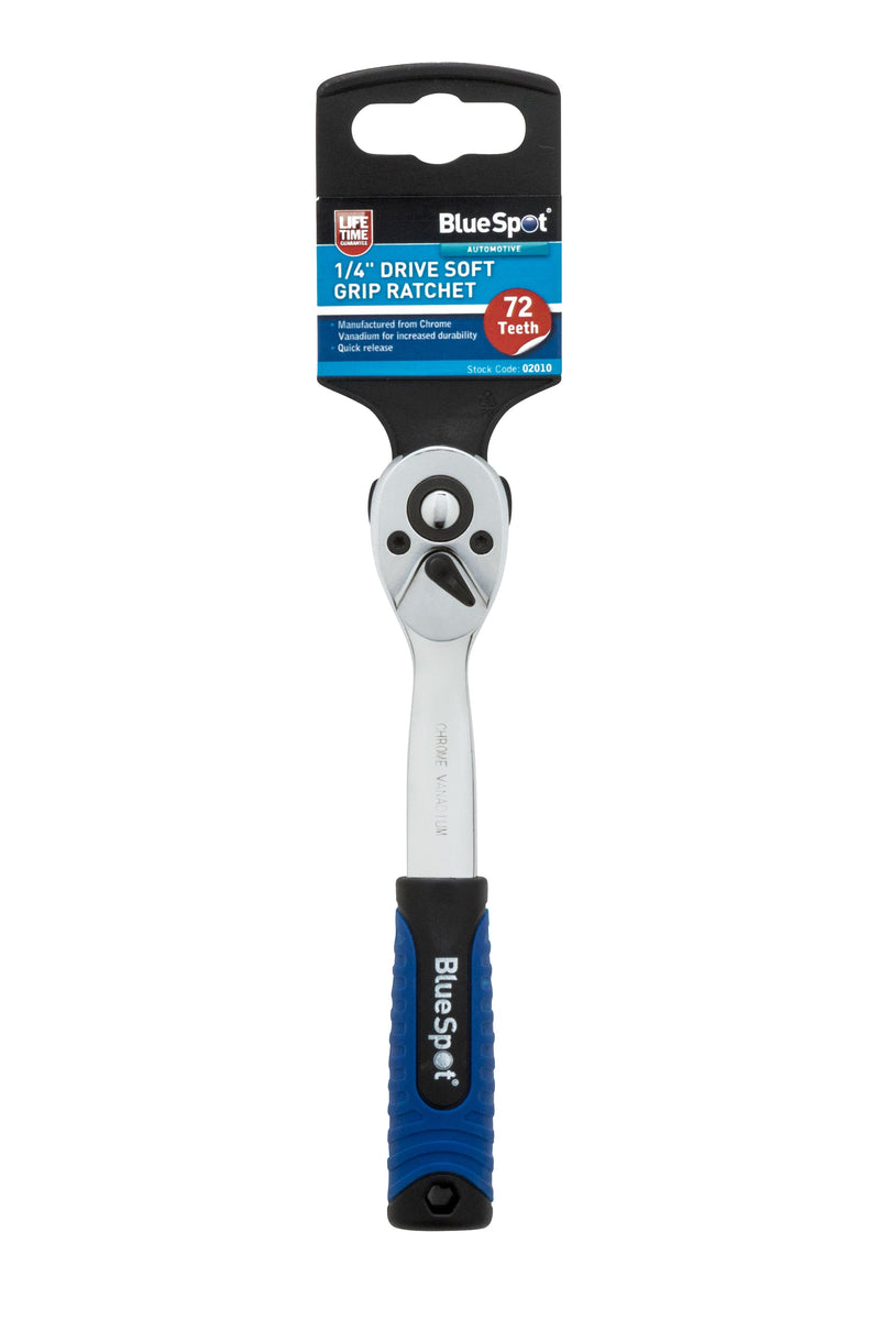 Blue Spot 1/4" Soft Grip Ratchet (72 Teeth) – Just The Job Supplies Ltd