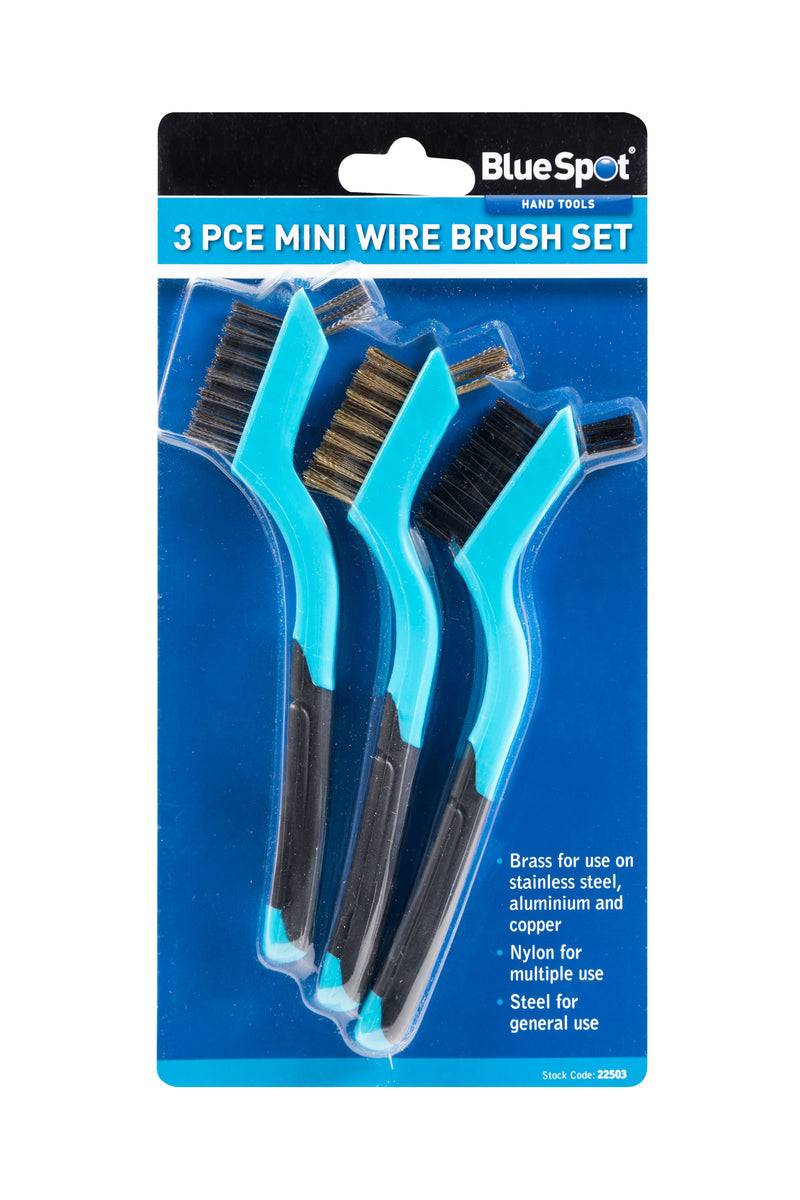 Blue Spot 3 Piece Mini Wire Brush Set – Just The Job Supplies Ltd