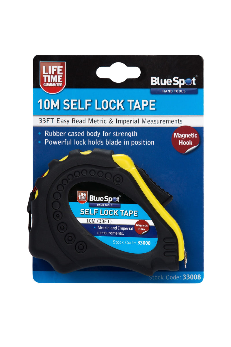 Blue Spot 10m (33ft) Soft Grip Self-Lock Tape Measure – Just The Job ...