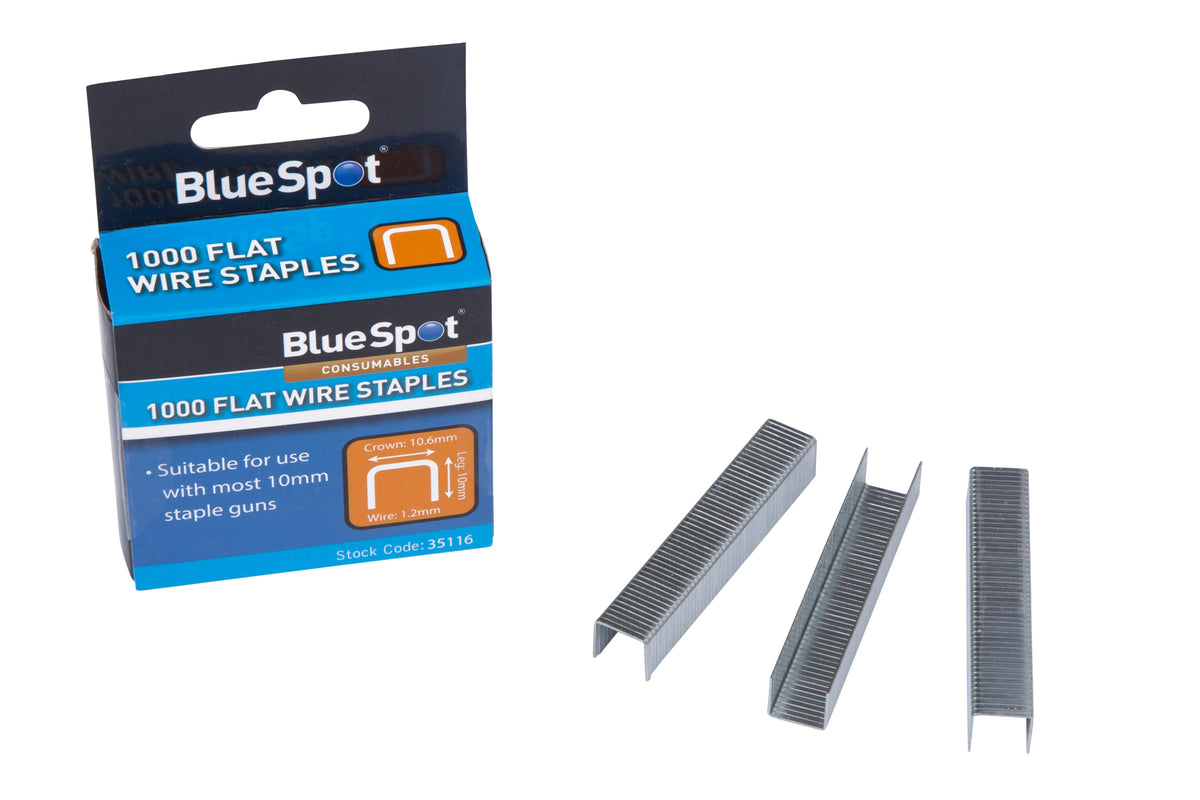 Blue Spot 10mm Crown Flat Wire Staples T50 Type – Just The Job Supplies Ltd