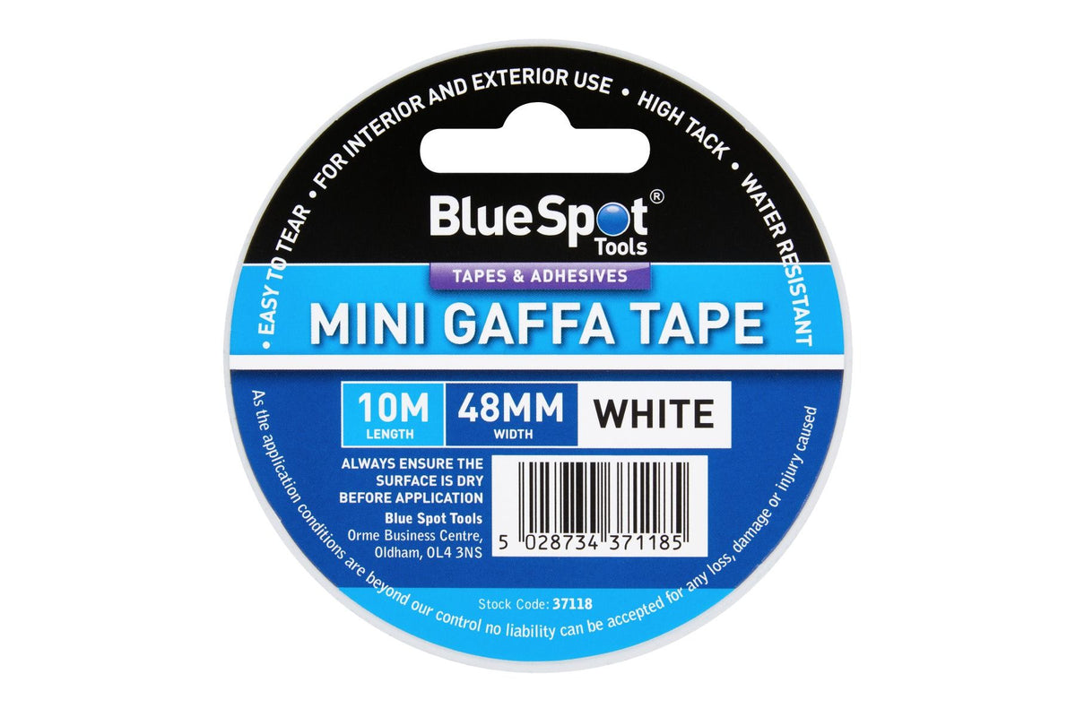 Blue Spot 48mm x 10M Mini White Gaffa Tape – Just The Job Supplies Ltd