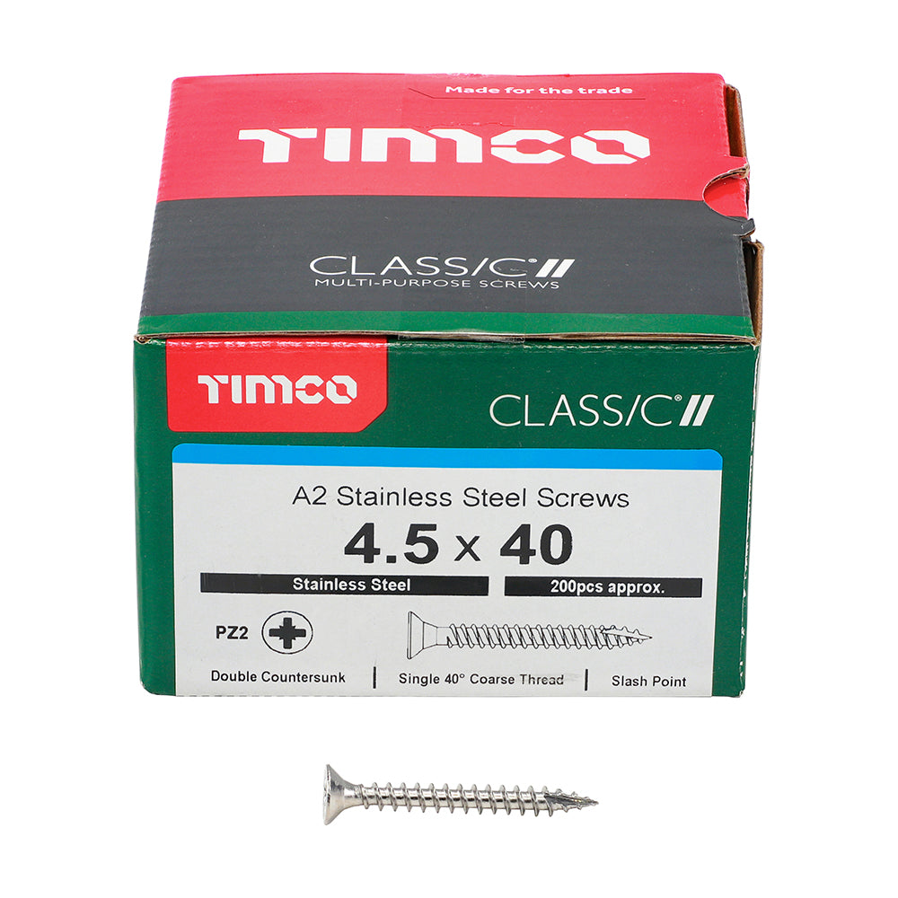 Timco 4.5mm - Classic Multi-Purpose Screws - Stainless Steel – Just The ...