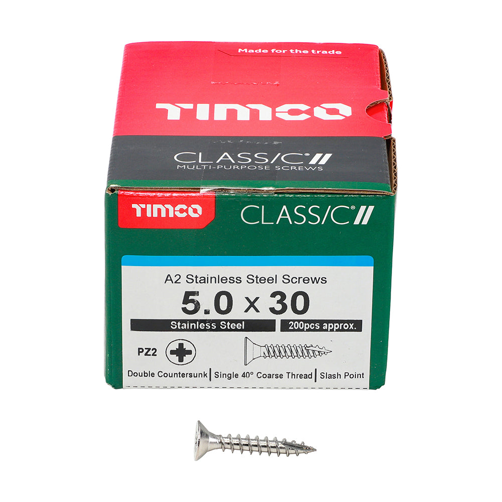 Timco 5mm - Classic Multi-Purpose Screws - Stainless Steel – Just The ...