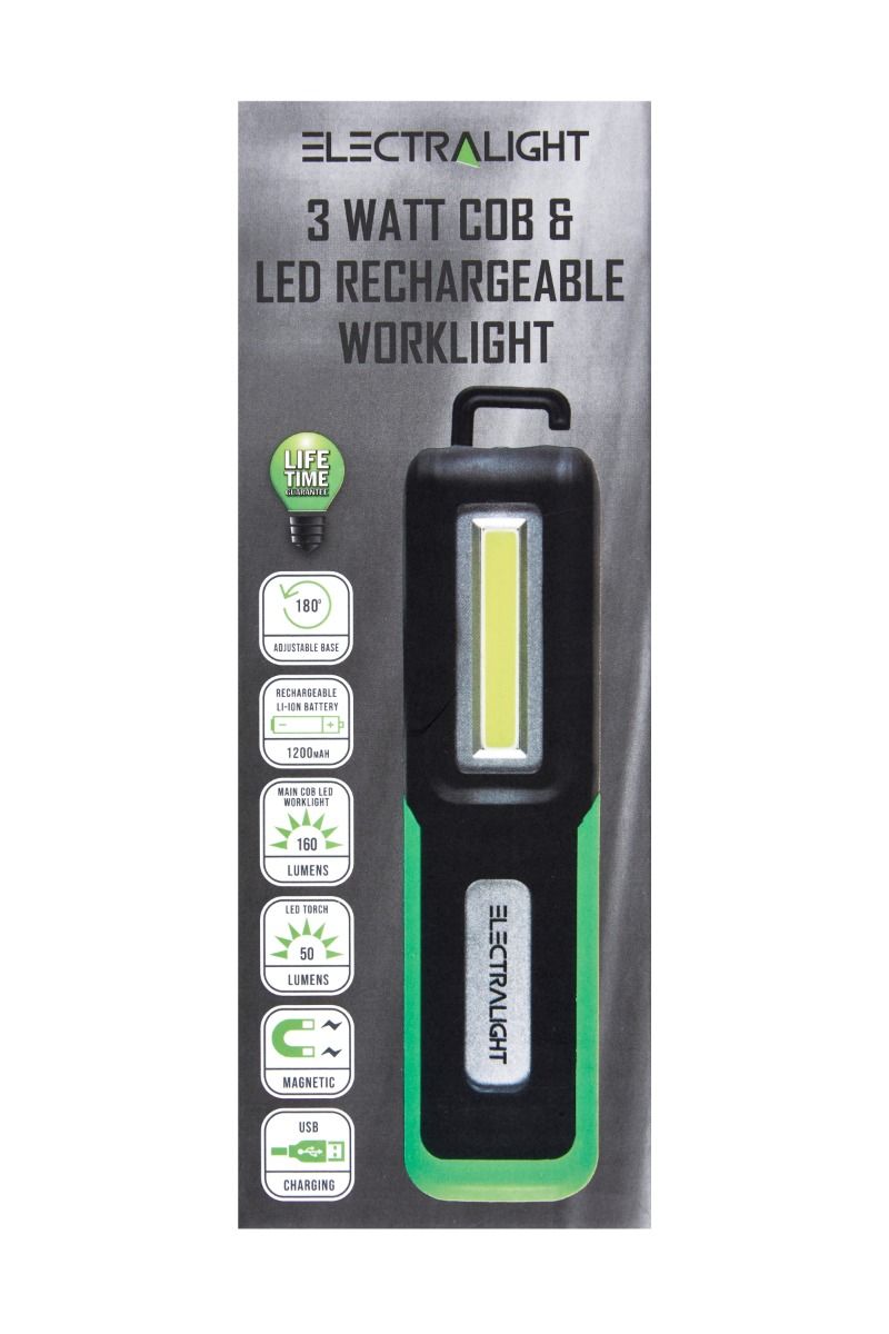 Electralight 3 Watt COB; LED Rechargeable Worklight (160 Lumens) – Just ...