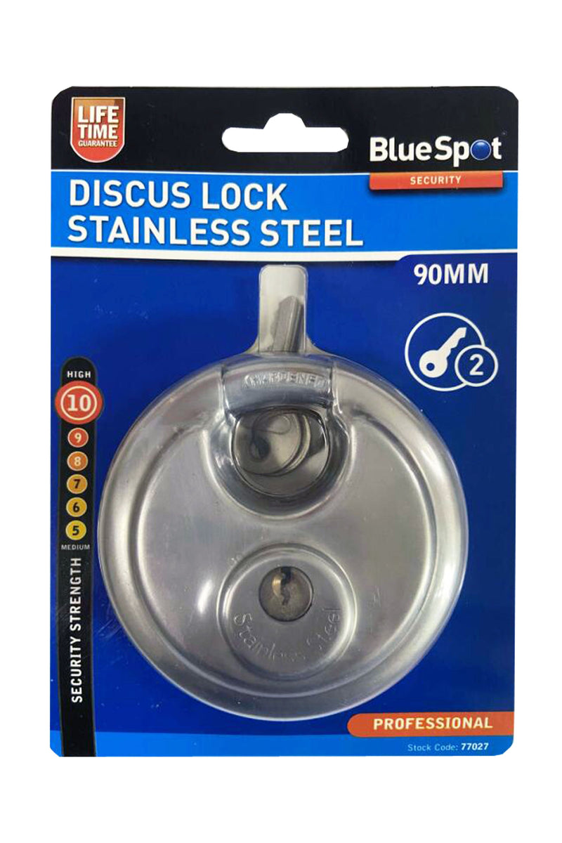Blue Spot 90mm Discus Lock Stainless Steel – Just The Job Supplies Ltd