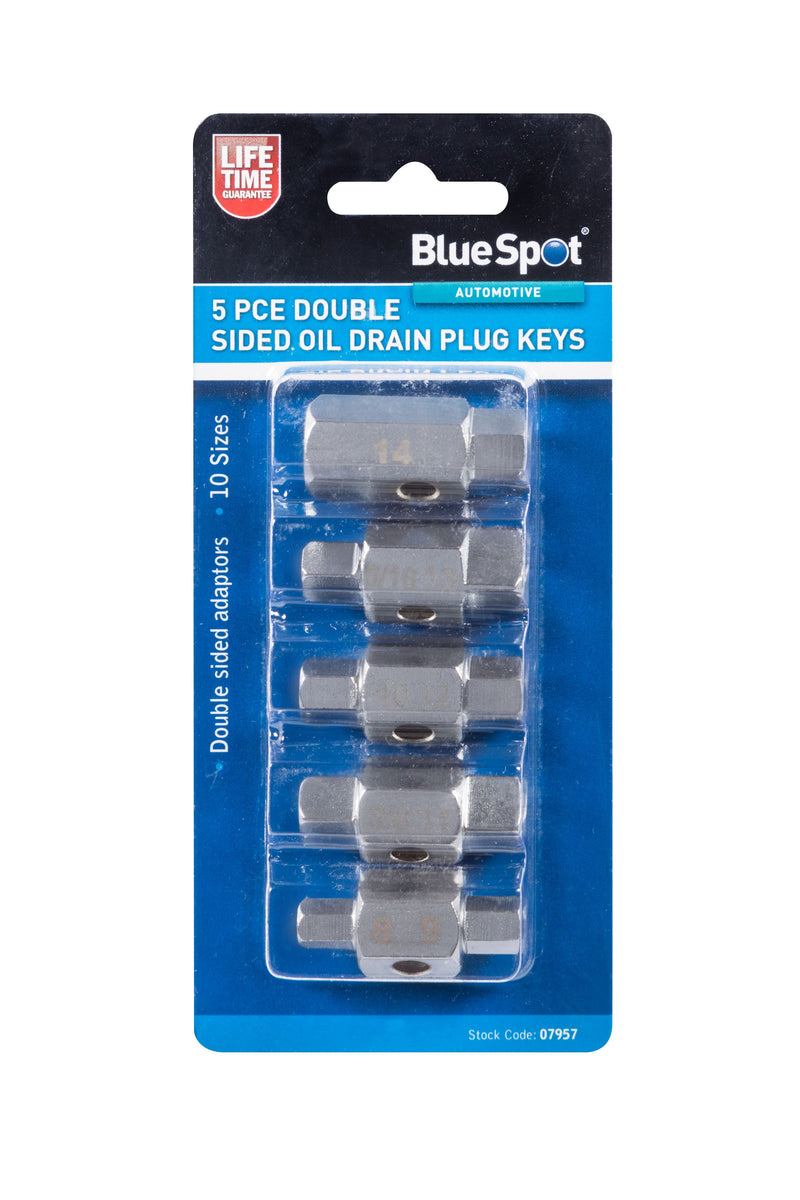 Blue Spot 5 Piece Double Sided Oil Drain Plug Keys – Just The Job ...
