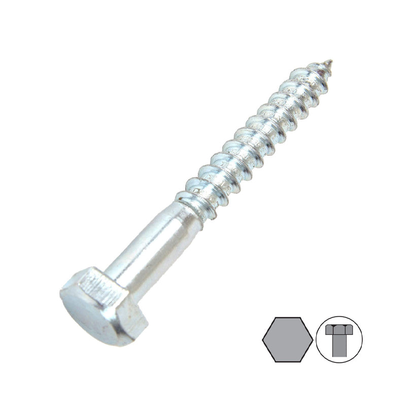 Timco Coach Screws - Hex - Zinc – Just The Job Supplies Ltd