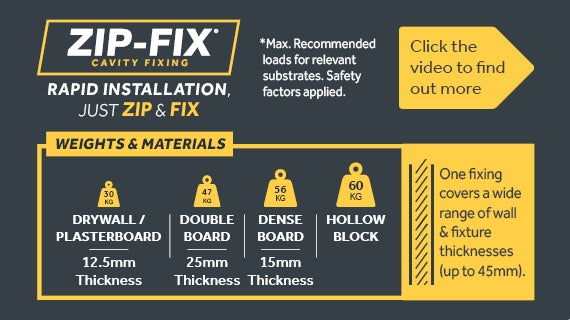 Timco M6 Zip-Fix Cavity Wall Fixings - Zinc – Just The Job Supplies Ltd